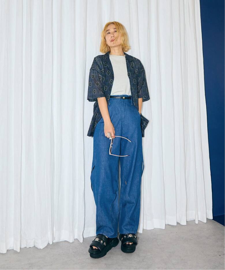 LIVINGTONE NAJA Crazy pattern with slit 別注 LT-NAJA-06：デニム（デニムパンツ・ジーンズ ...