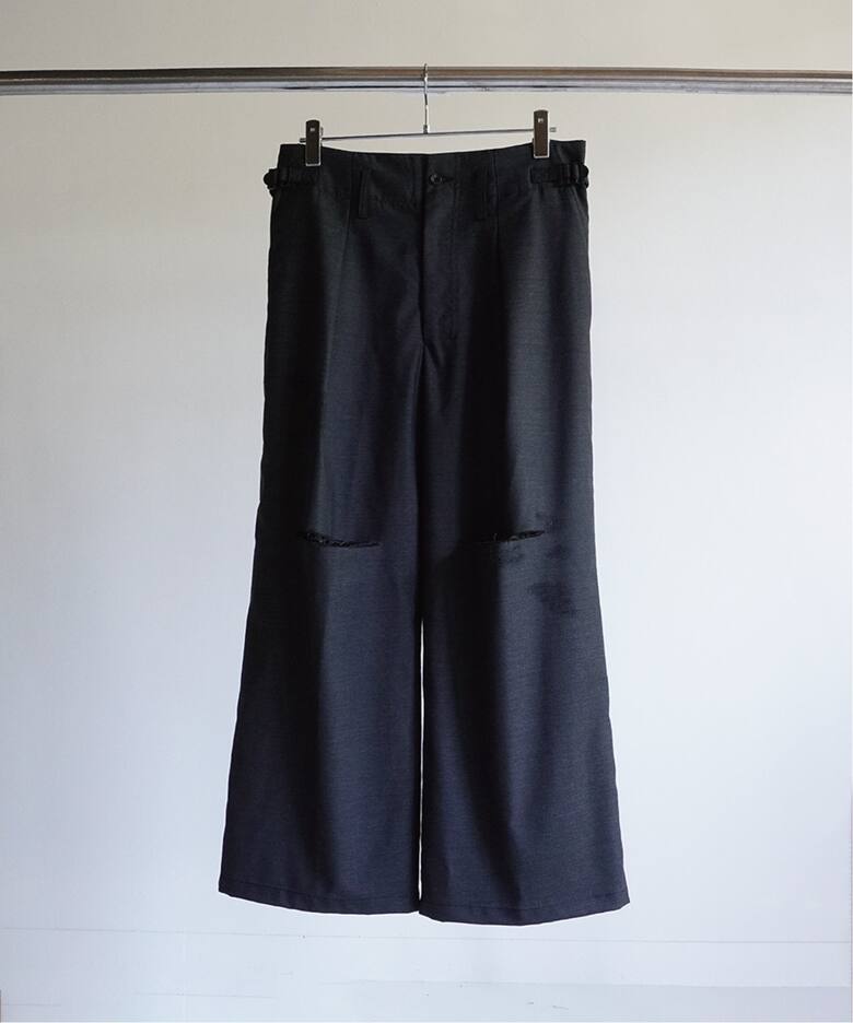 【ANCELLM / アンセルム】WOOL DAMAGE WIDE SLACKS（スラックス）｜WISM（ウィズム）の通販｜BAYCREW’S STORE