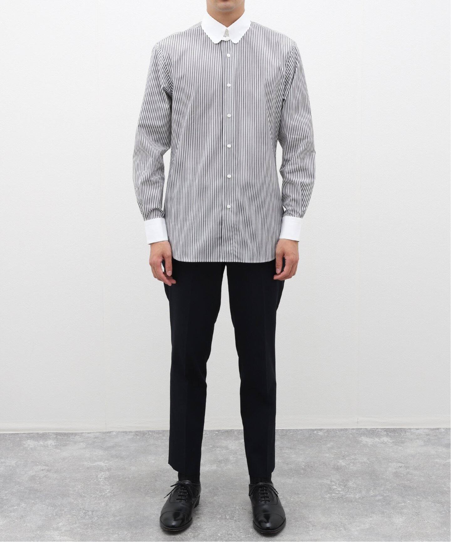 D.ラウンドタブ クレリックシャツ ストライプ（シャツ／ブラウス