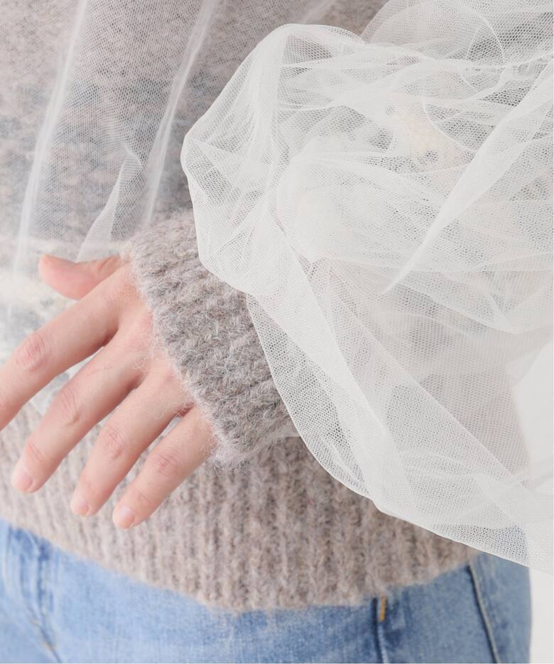 CHIKA KISADA TULLE COVER PULL OVER CK-24236B：ニット（ニット／セーター）｜CITYSHOP（シティ ...