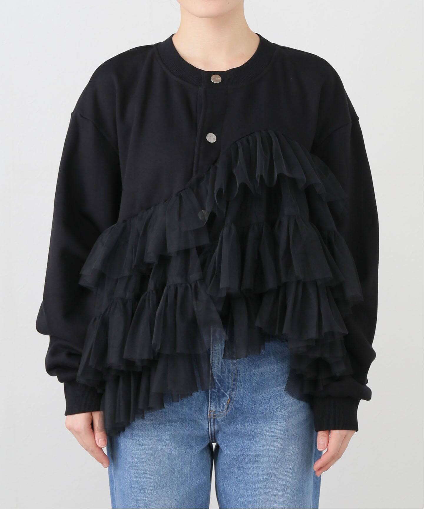 VIVIANO / ヴィヴィアーノ】Tulle Jersey Cardigan（その他ブルゾン