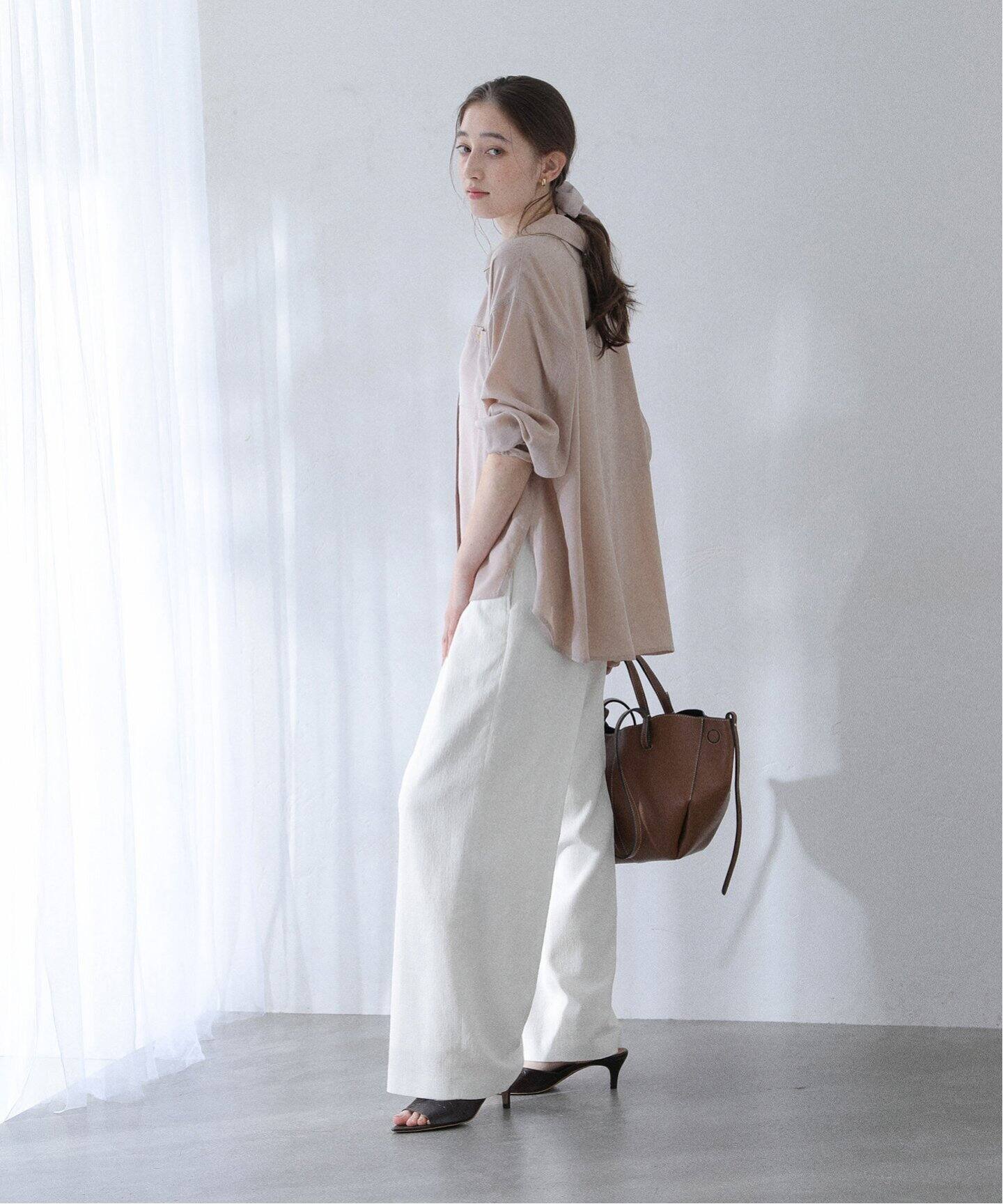 洗える】ツイードワイドパンツ（スラックス）｜La Totalite（ラ