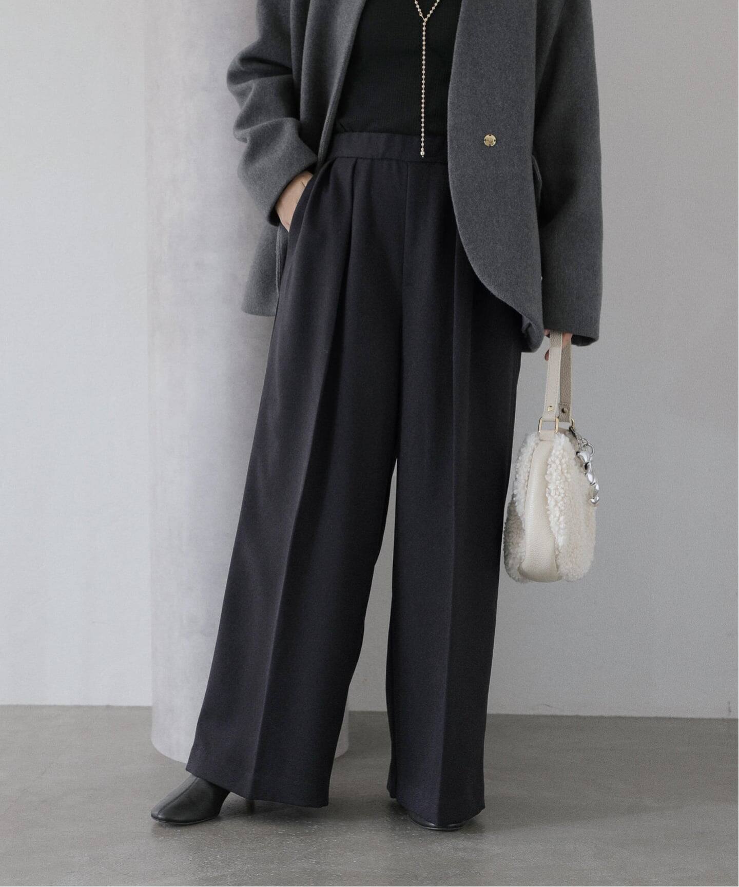 ウーリーカルゼワイドパンツ（スラックス）｜La Totalite（ラ