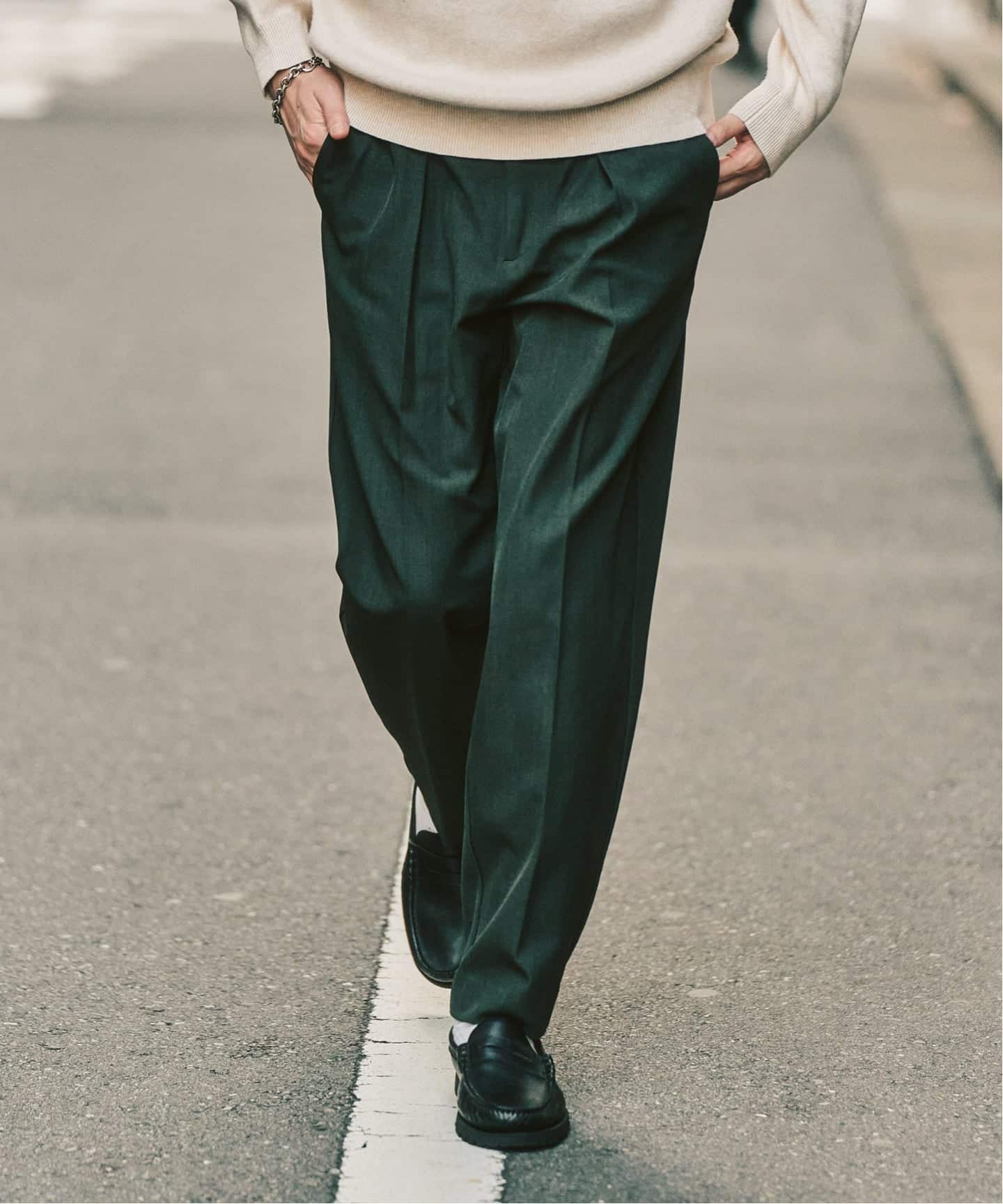 4WAYストレッチ” 1タックパンツ（スラックス）｜417 EDIFICE（フォー