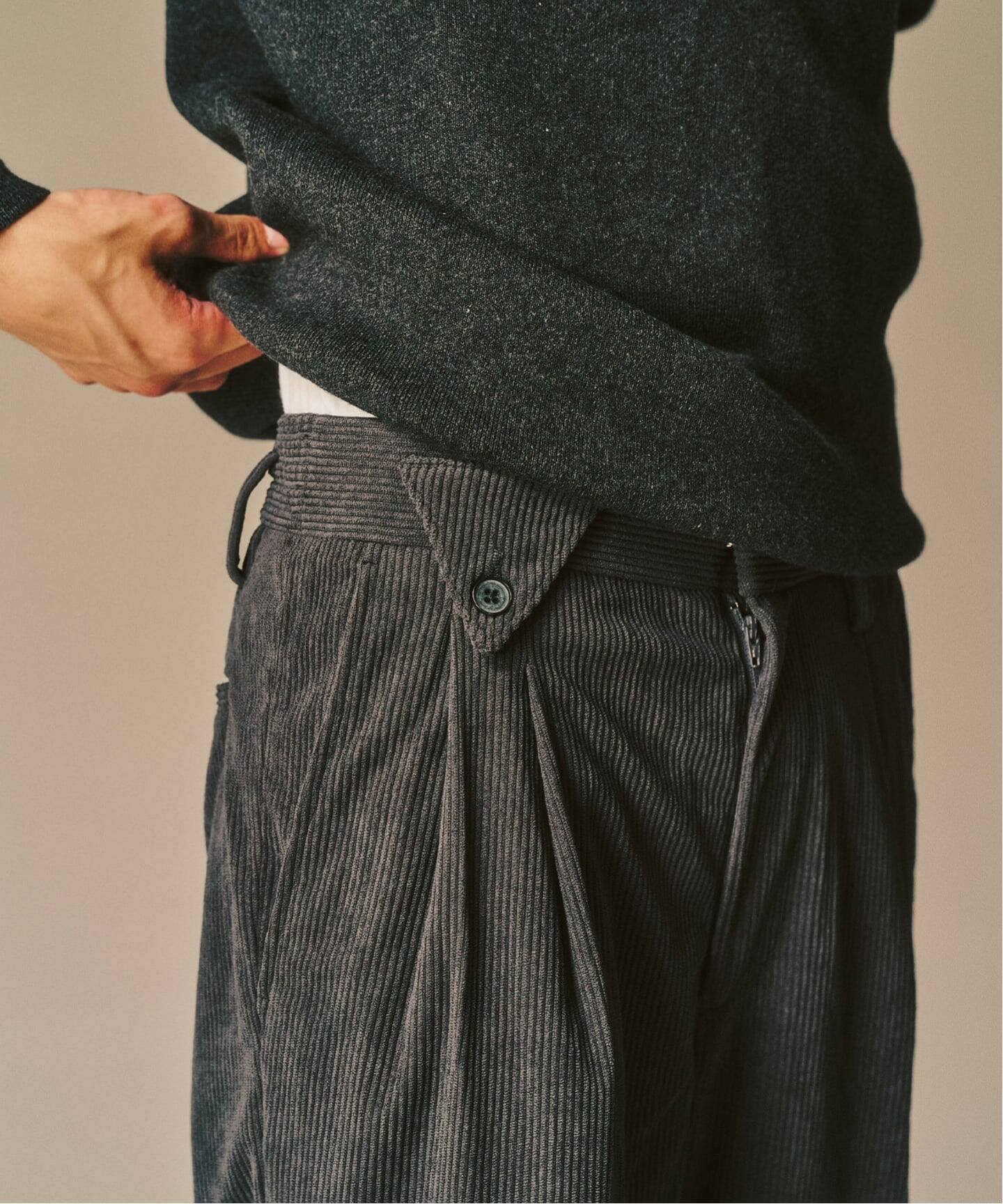 P コーデュロイ2タックパンツ 