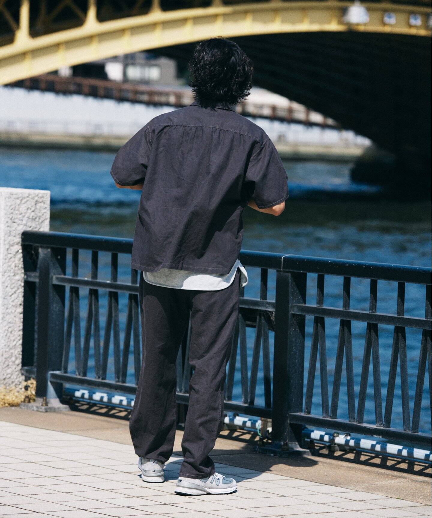 ヨーロピアンフラックス ガーメントダイ スクエアイージーパンツ