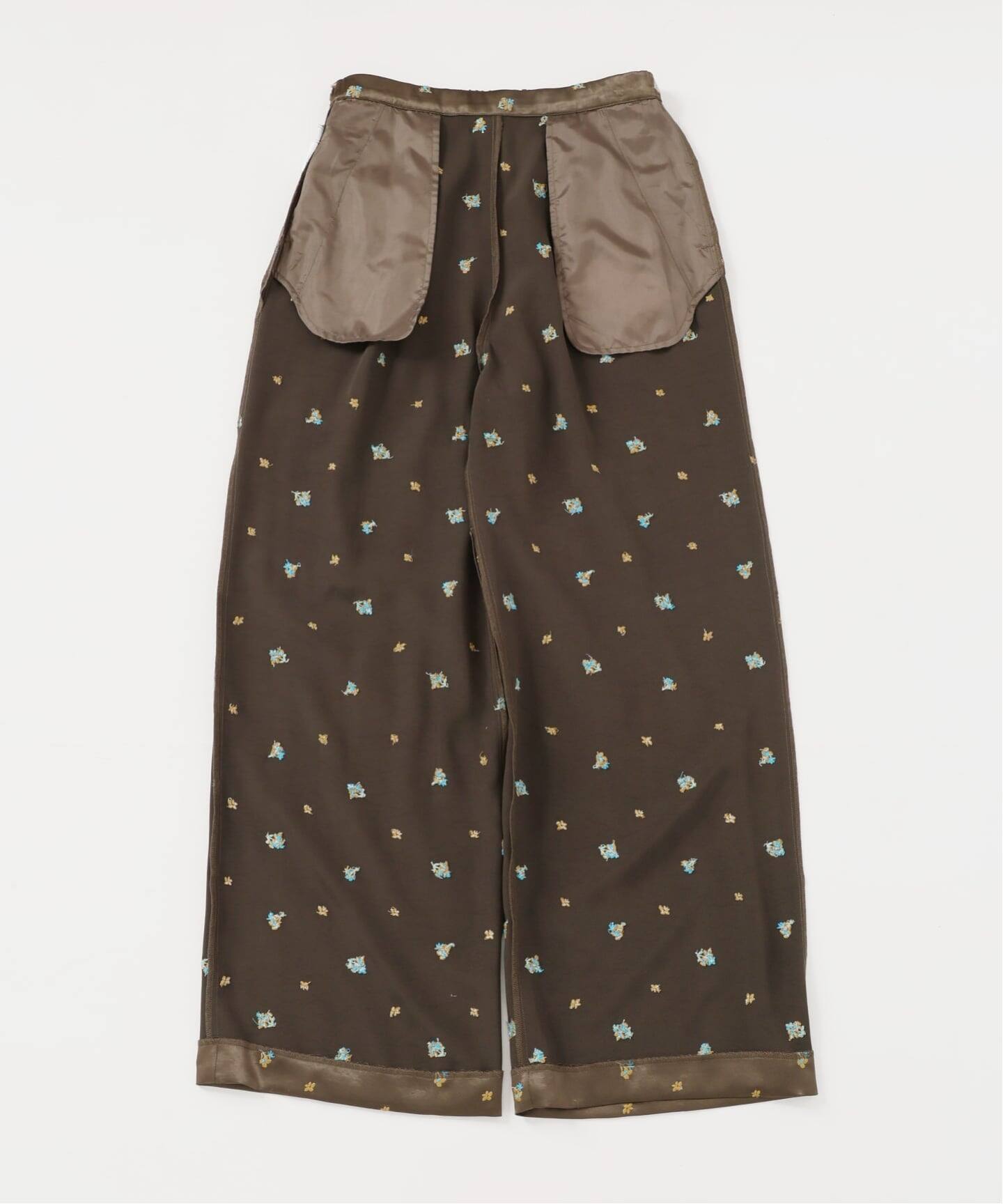 flowerサテンストレートイージーパンツ（その他パンツ）｜SLOBE IENA