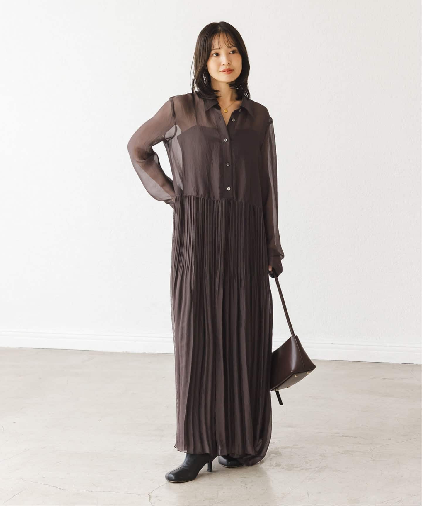 ノーブル（Noble）/ヴィンテージオーガンプリーツワンピース ヴィンテージオーガンプリーツワンピース（ワンピース）｜NOBLE