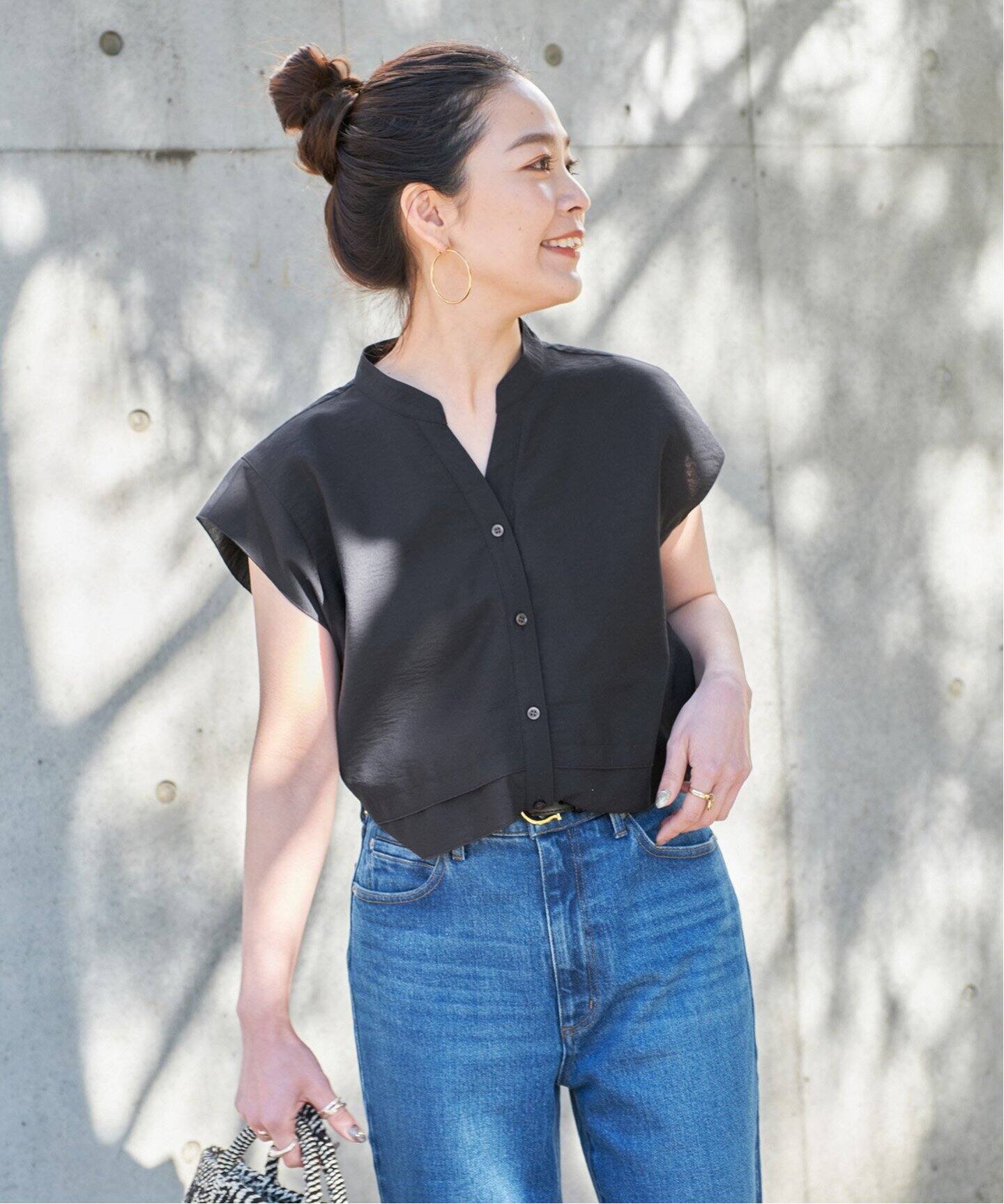 手洗い可 / UVカット / UVケアフロントフレアースタンドシャツ（シャツ