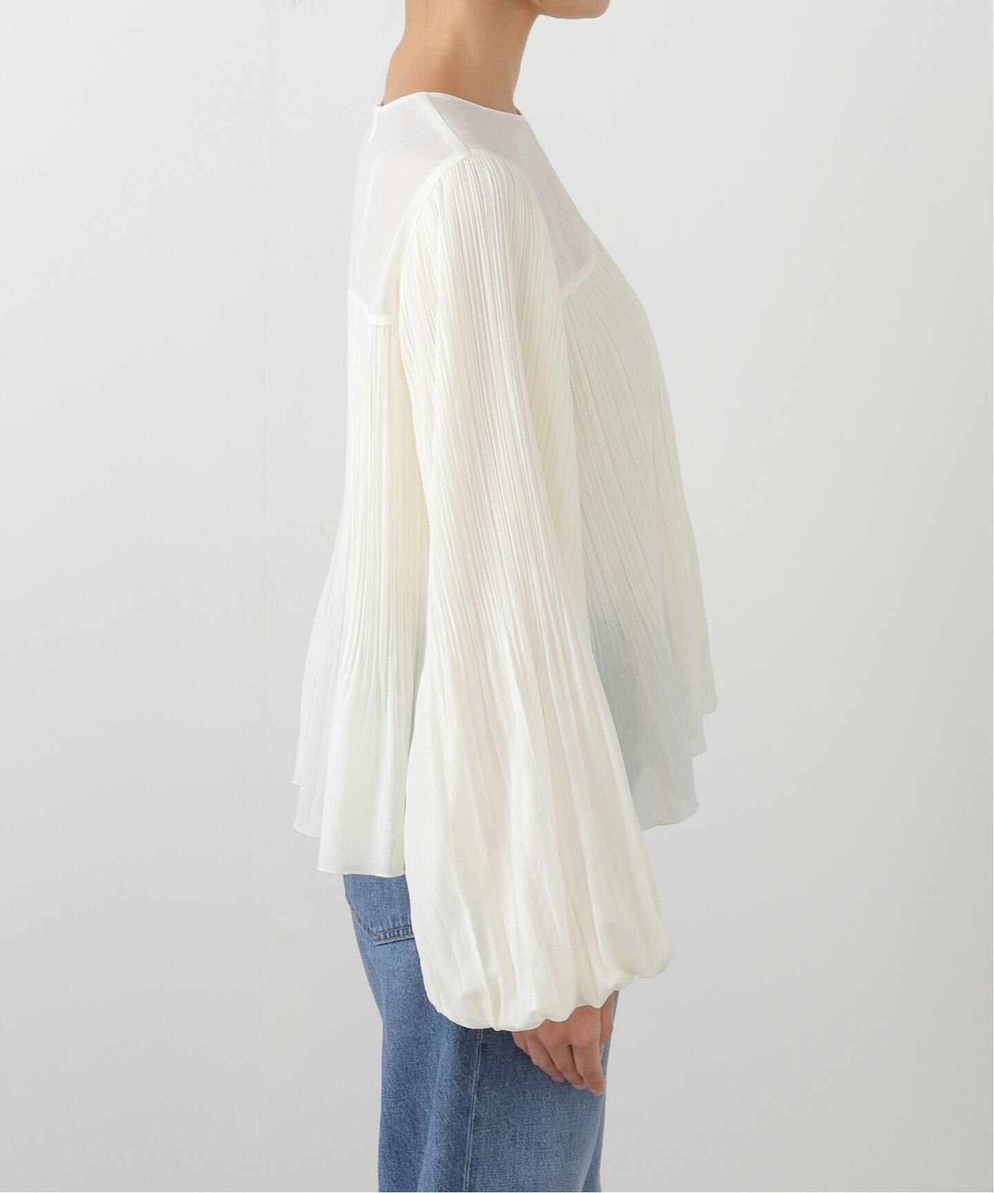 ファジーシフォンプリーツボリュームブラウス（シャツ／ブラウス