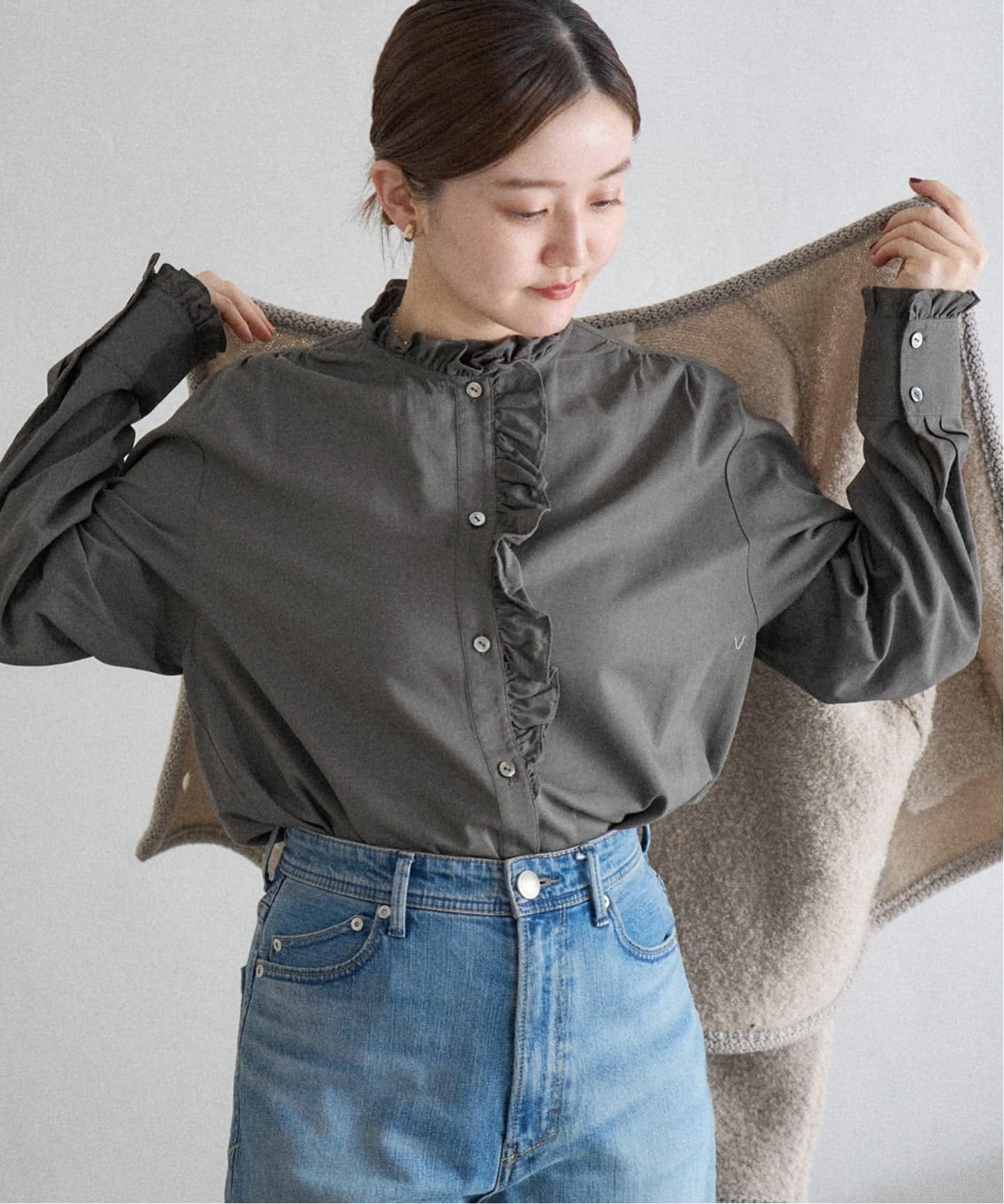 イエナ（IENA）/コットンラッフルフリルブラウス コットンラッフルフリルブラウス（シャツ／ブラウス）｜IENA（イエナ