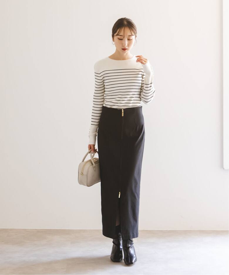 《追加》RyNyコンフォートストレッチジップタイトスカート（ロング･マキシ丈スカート）｜NOBLE（ノーブル）の通販｜BAYCREW’S STORE