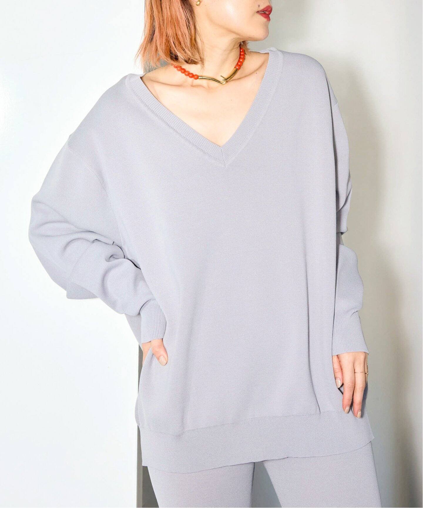 ONIT 別注 MILANO RIB KNIT DEEP V-NECK LS 25SS-ON197：ニット（ニット／セーター ...