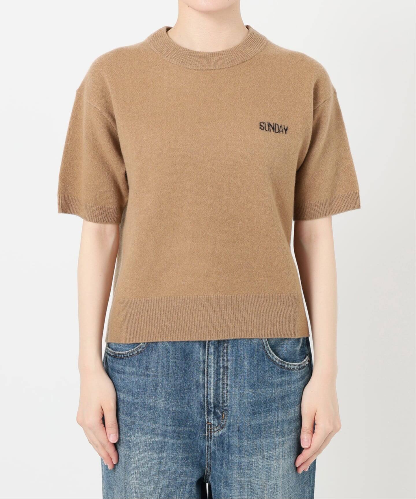 ロゴジャガードハーフスリーブニット（ニット／セーター）｜Spick and