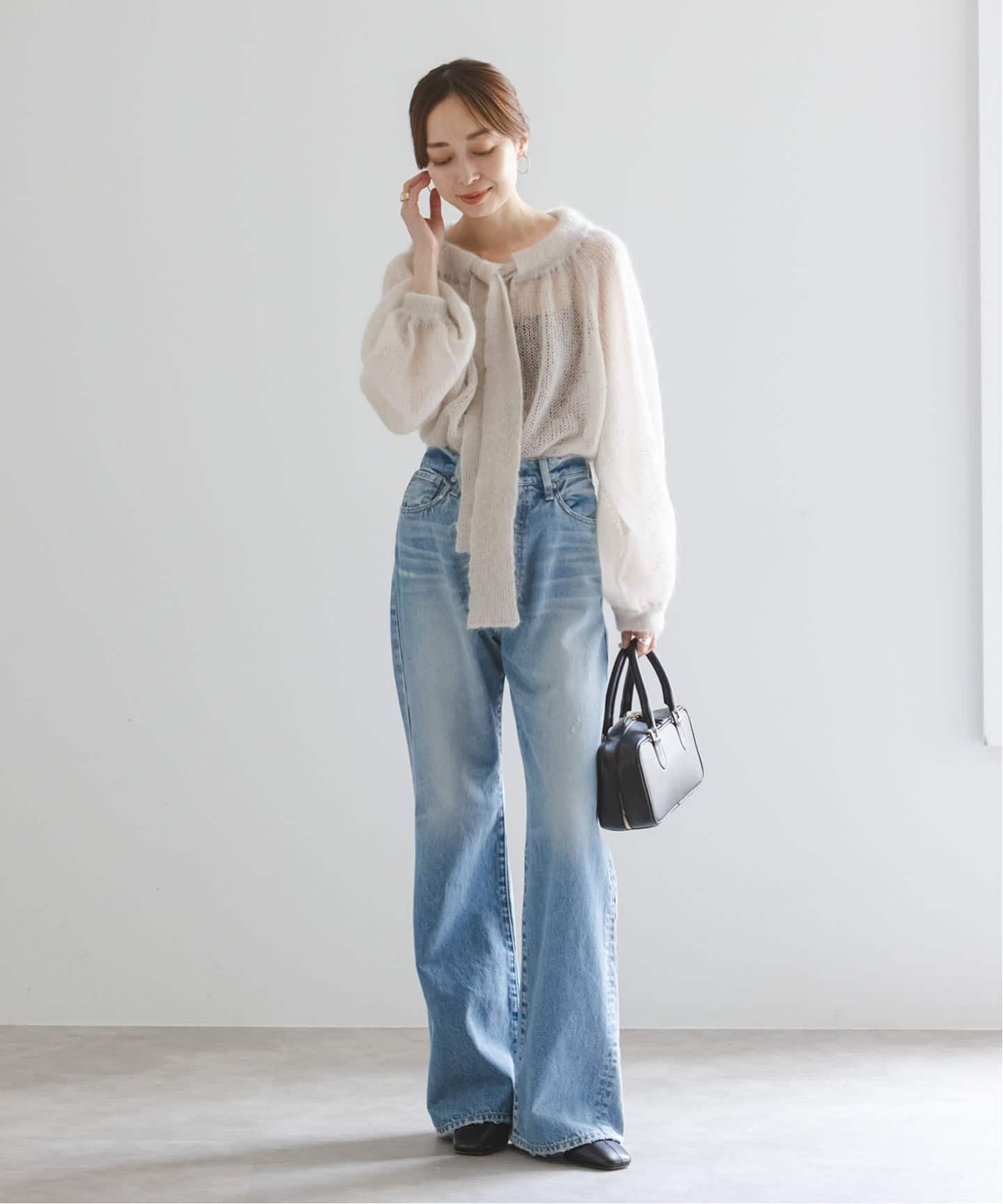 モヘヤミックスボウタイニット（ニット／セーター）｜NOBLE（ノーブル