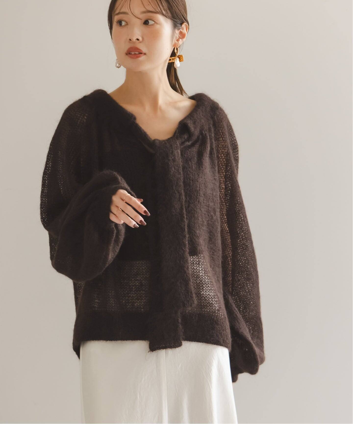 モヘヤミックスボウタイニット（ニット／セーター）｜NOBLE（ノーブル