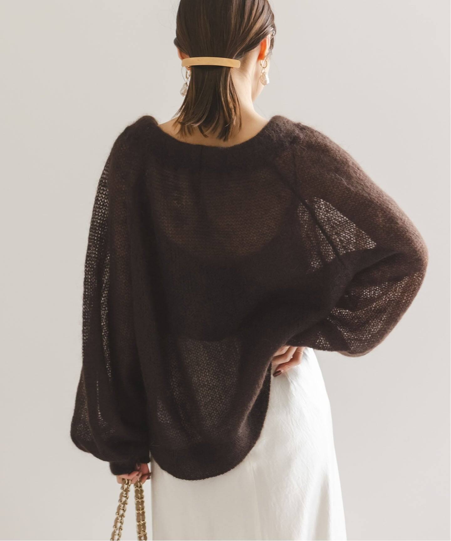 モヘヤミックスボウタイニット（ニット／セーター）｜NOBLE（ノーブル