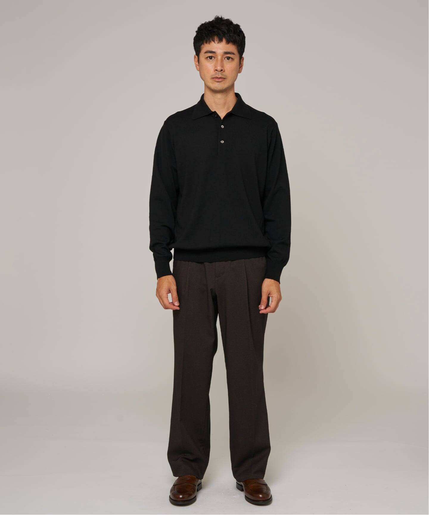 14ゲージ ウール ニットポロシャツ（ニット／セーター）｜EDIFICE