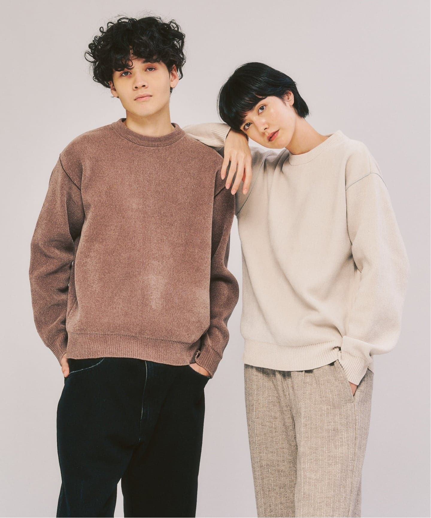 モールニット カラーリブ プルオーバー（ニット／セーター）｜417