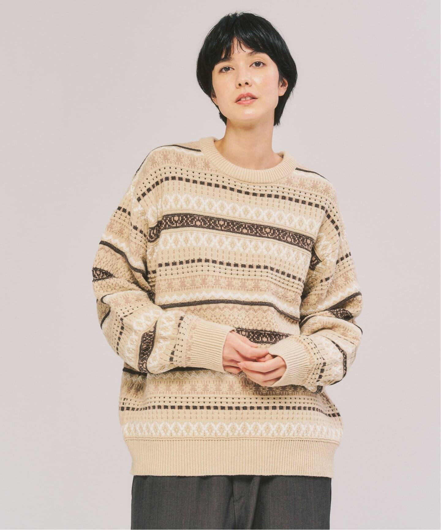 417 エディフィス（417 EDIFICE）/フェアアイルクルーニット フェアアイルクルーニット（ニット／セーター）｜417 EDIFICE（フォー