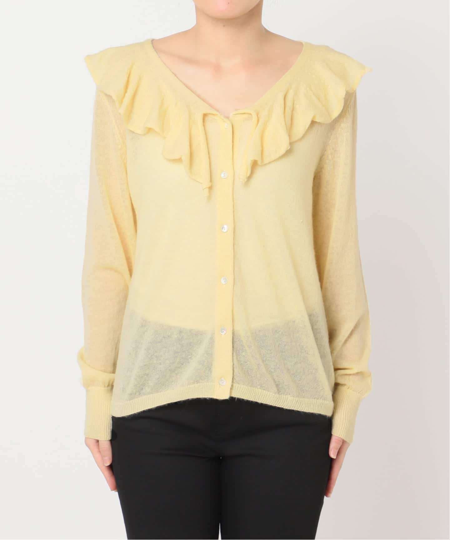 シアーアルパカMIXフリルカーディガン（カーディガン）｜JOURNAL