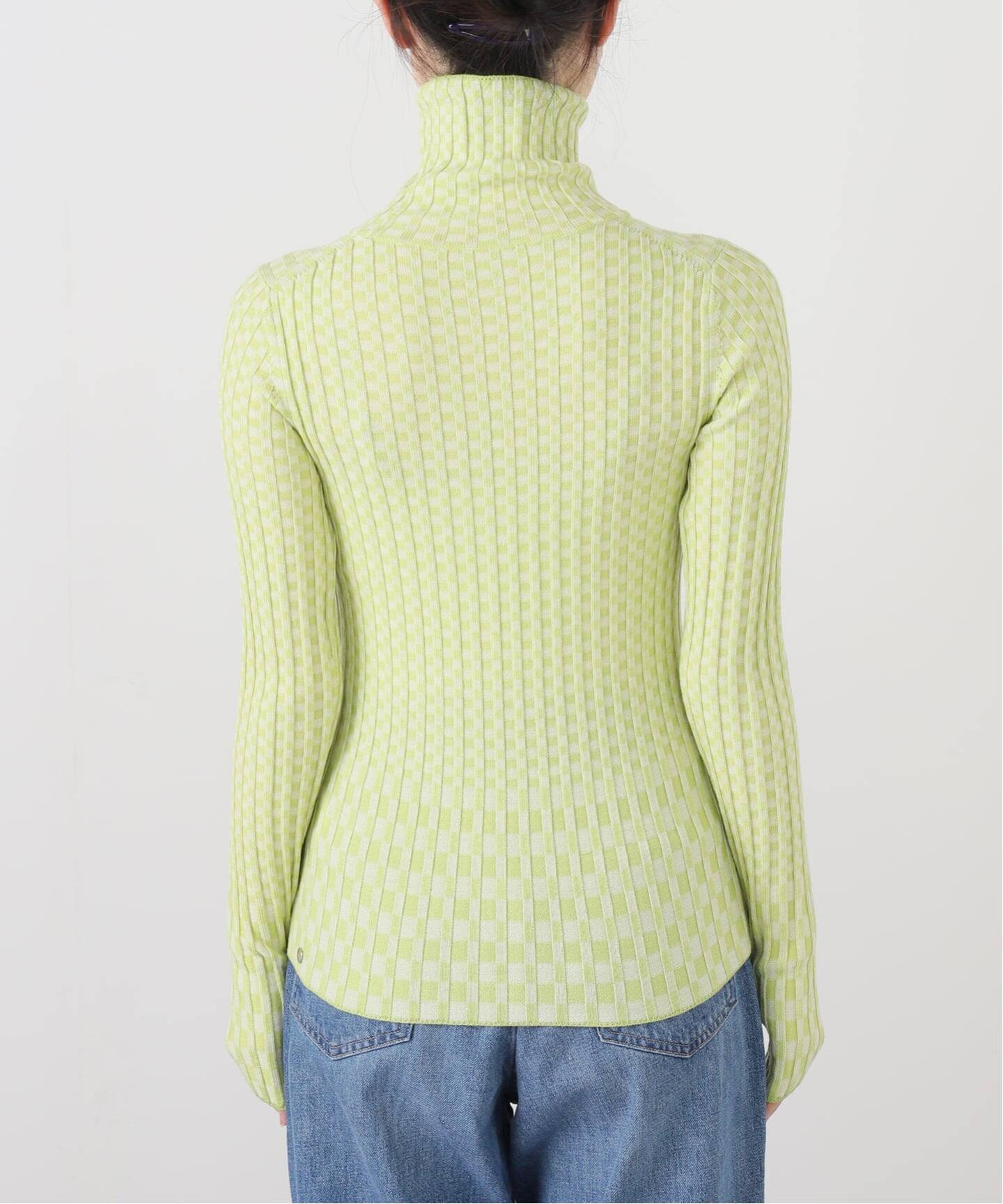 ANNUAL/アニュアル】 Chekered rib Turtle PO（ニット／セーター