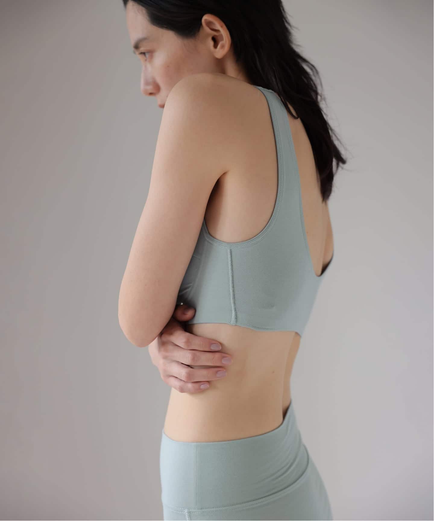 NEUTRAL】オーガニックコットン混カバレッジブラ（サックス）（ブラ