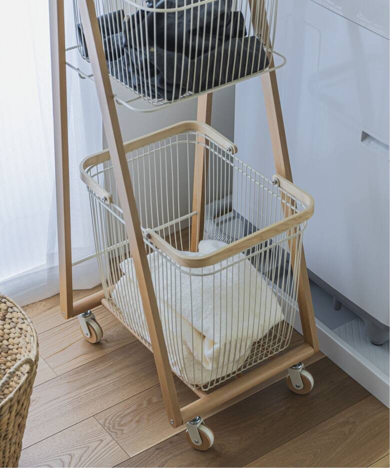 《WEB限定》【Mash/マッシュ】LIV carry basket wagon-L バスケットワゴン（収納家具）｜JOURNAL ...