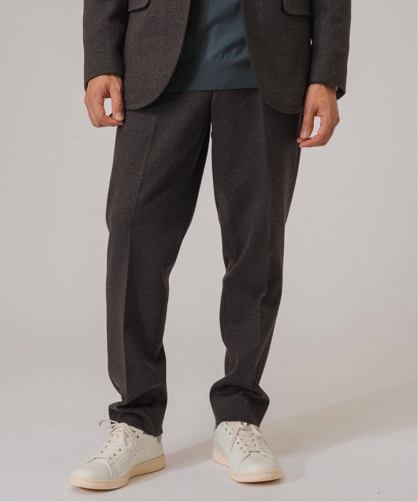 コットン/ウール ジャージー イージースラックス【セットアップ着用可