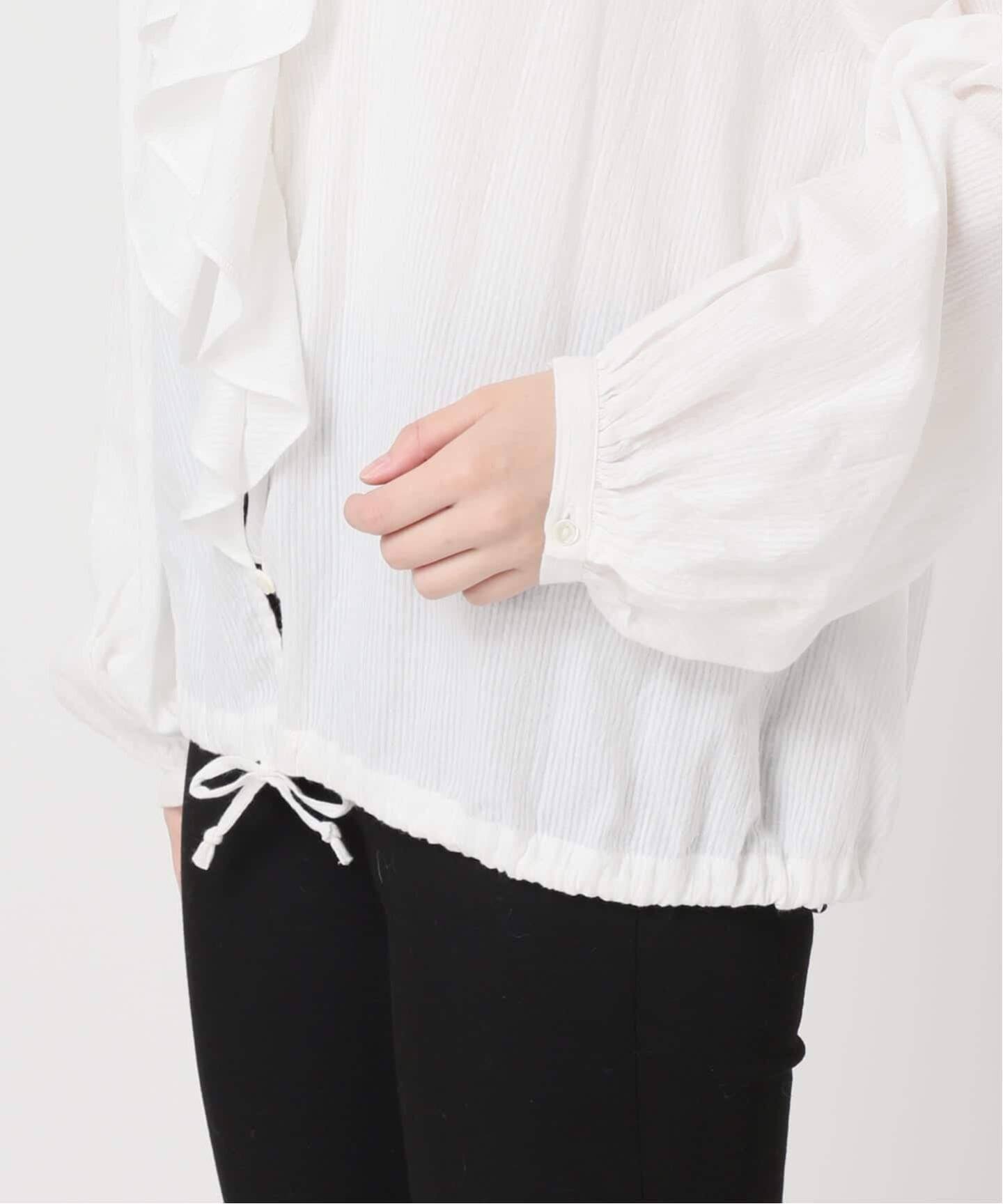 WEB限定追加3》ボイルストライプフリルブラウス（シャツ／ブラウス