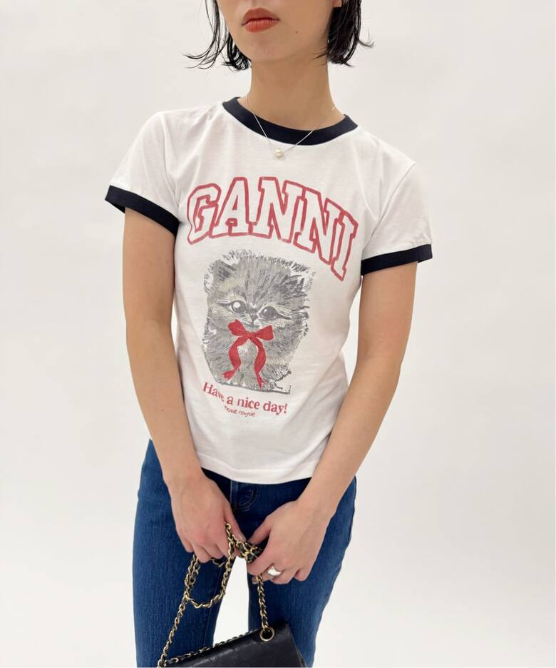 【GANNI/ガニー】Basic Cotton Jersey Margot Kitty P（Tシャツ／カットソー）｜EDIT.FOR LULU ...