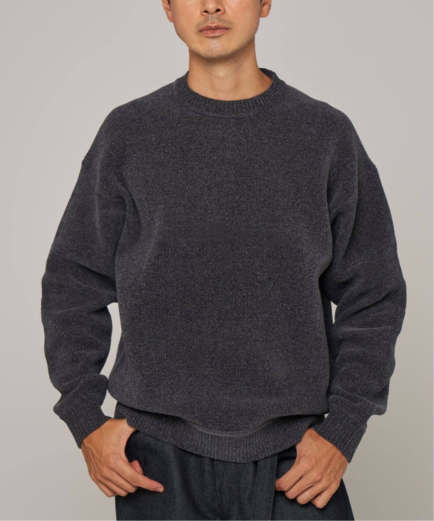 追加》シェニール ヤーン クルーネック ニット（ニット／セーター